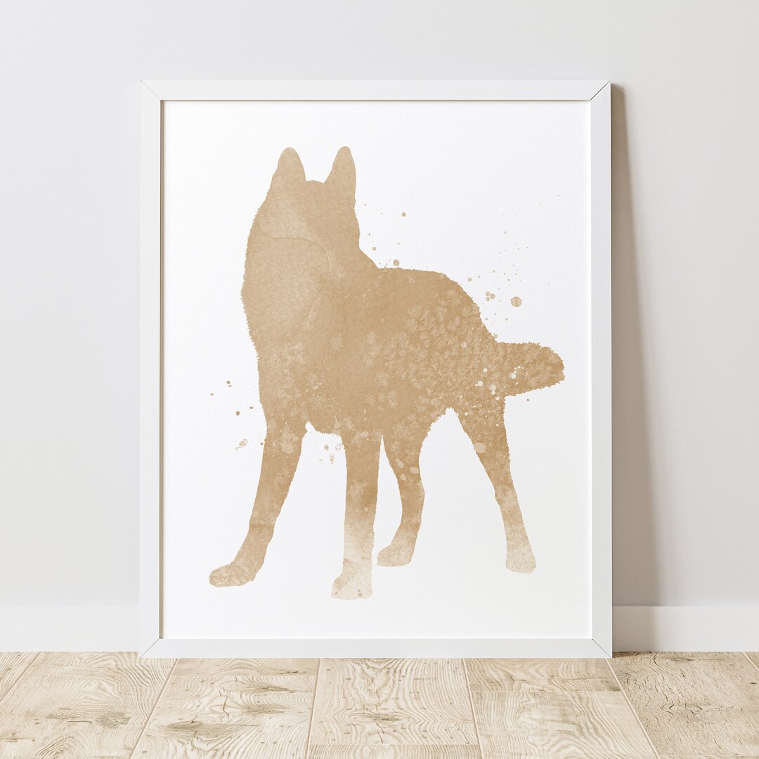 Siberian Husky Print, Digital File, Printable Art, Tan Color Dog ...