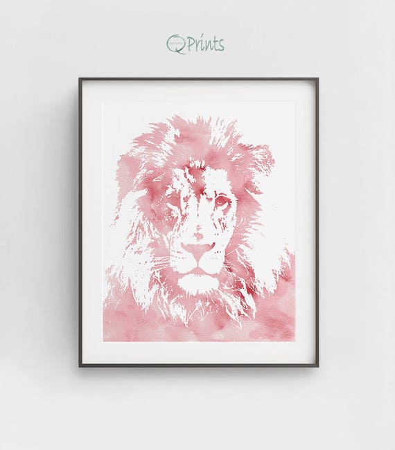 Pink Lion Print Wild Aminal Prints Print for Framing Large - Etsy