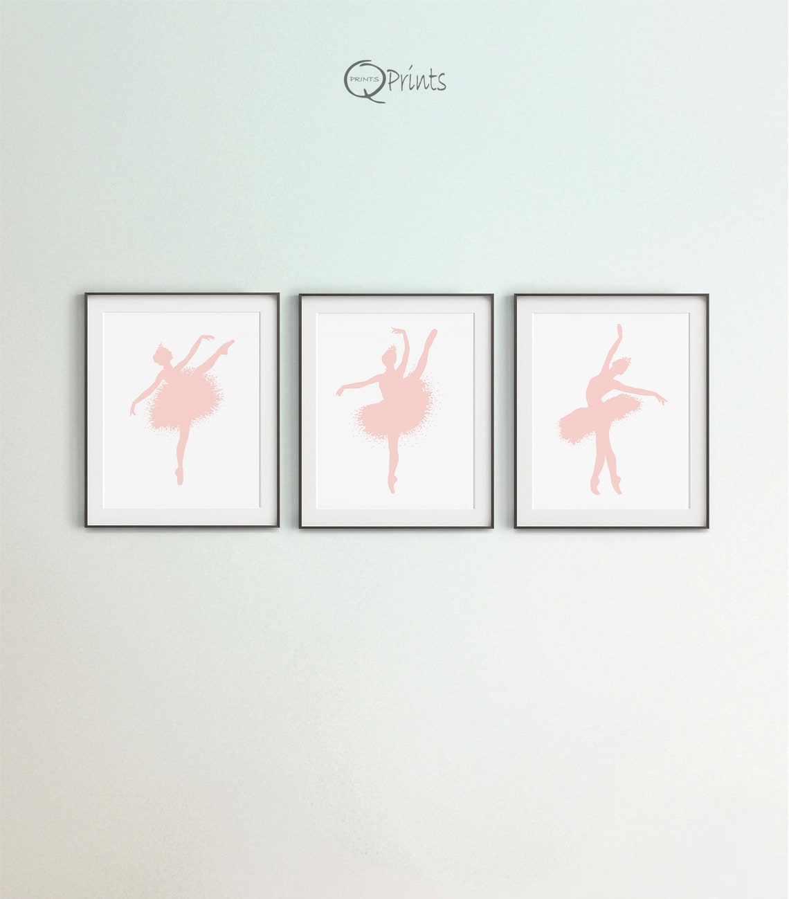 Set of 3 Ballerina Digital Ballerina Pink Ballerinas - Etsy