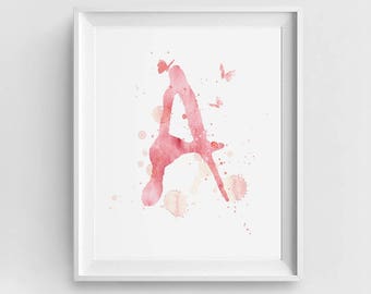 Watercolor Letter A | Etsy