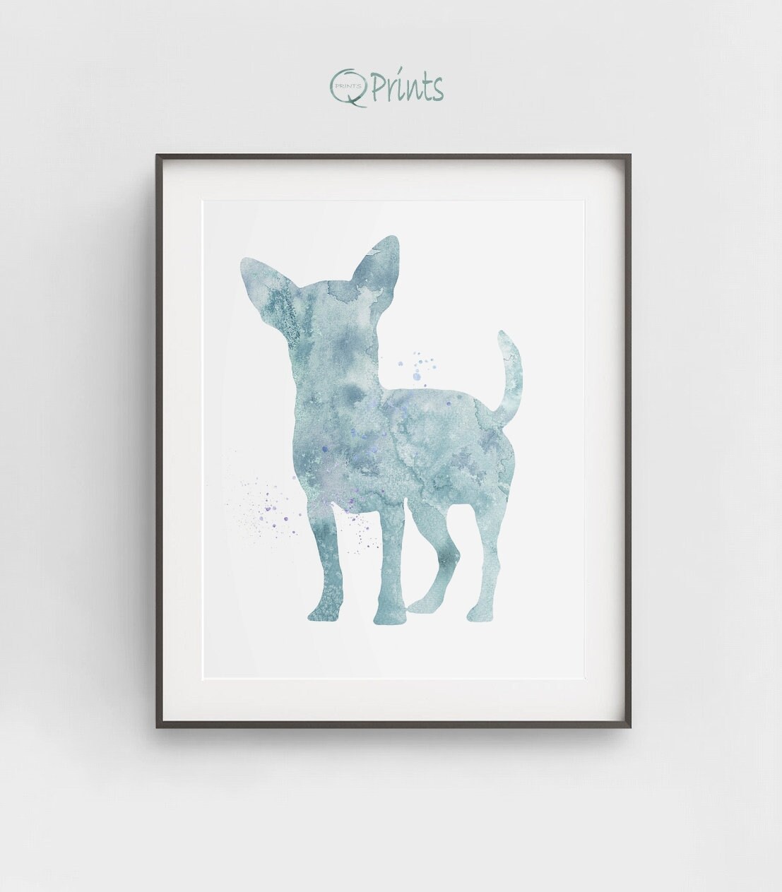 Chihuahua Print Chihuahua Printable Puppy Poster Light Blue | Etsy