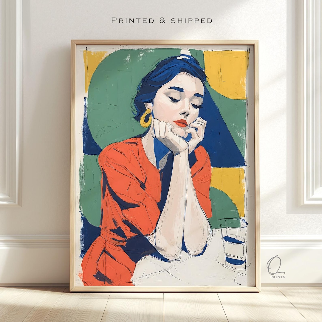 Modern Woman Portrait Print, Colorful Female Wall Art, Contemporary ...