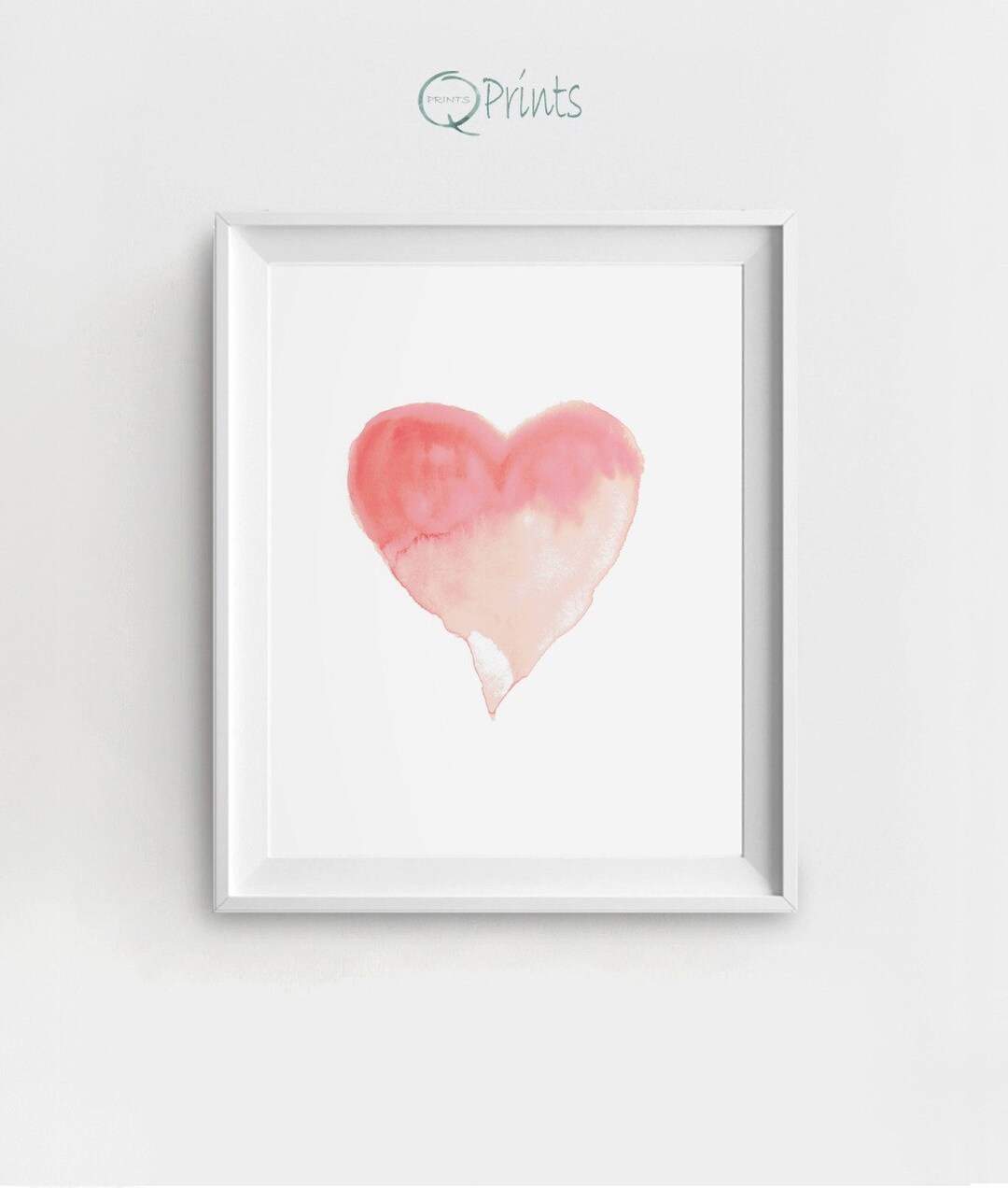 Red Heart Print, Printable Red Heart, Digital Red Heart, Gift for Her ...