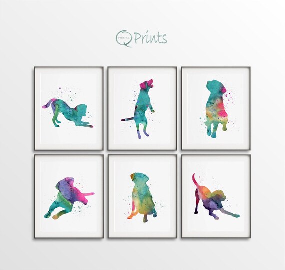 Labrador Print Lab Printable Set of 6 Prints Largewall Art | Etsy