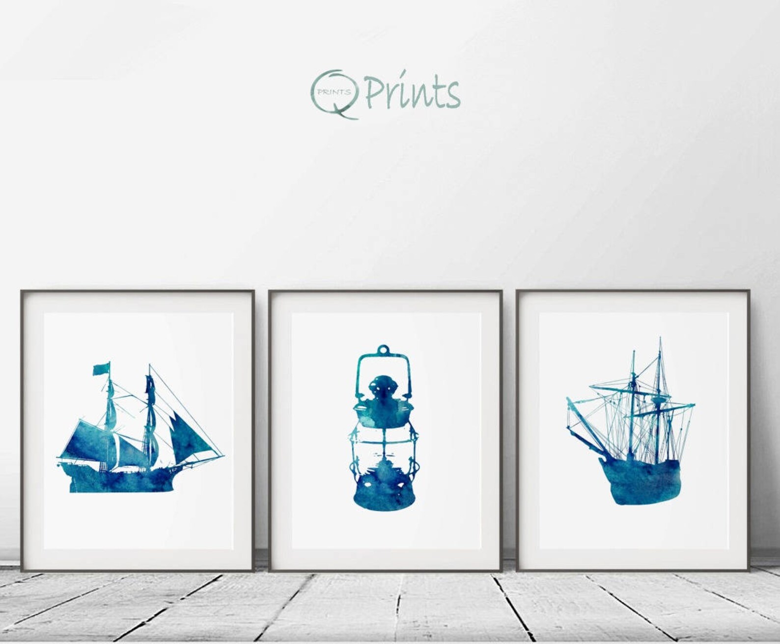 Sailing Ship Print Ship Printable Digital Ship Art Blue | Etsy