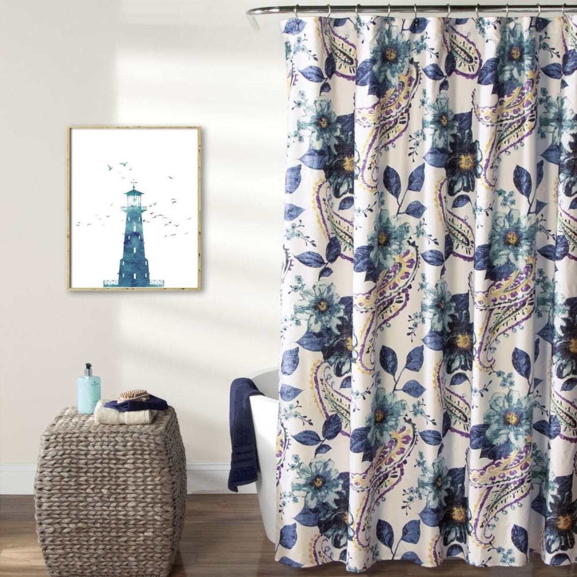 Lighthouse Print Blue Teal Lighthouse Coastal Wall Art - Etsy