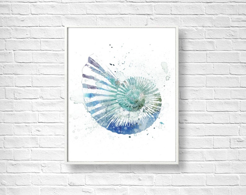 Shell Art Print Printable Shell Digital Nautical Art Shell - Etsy