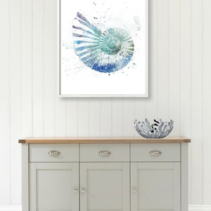 Shell Art Print, Printable Shell, Digital Nautical Art, Shell Painting ...