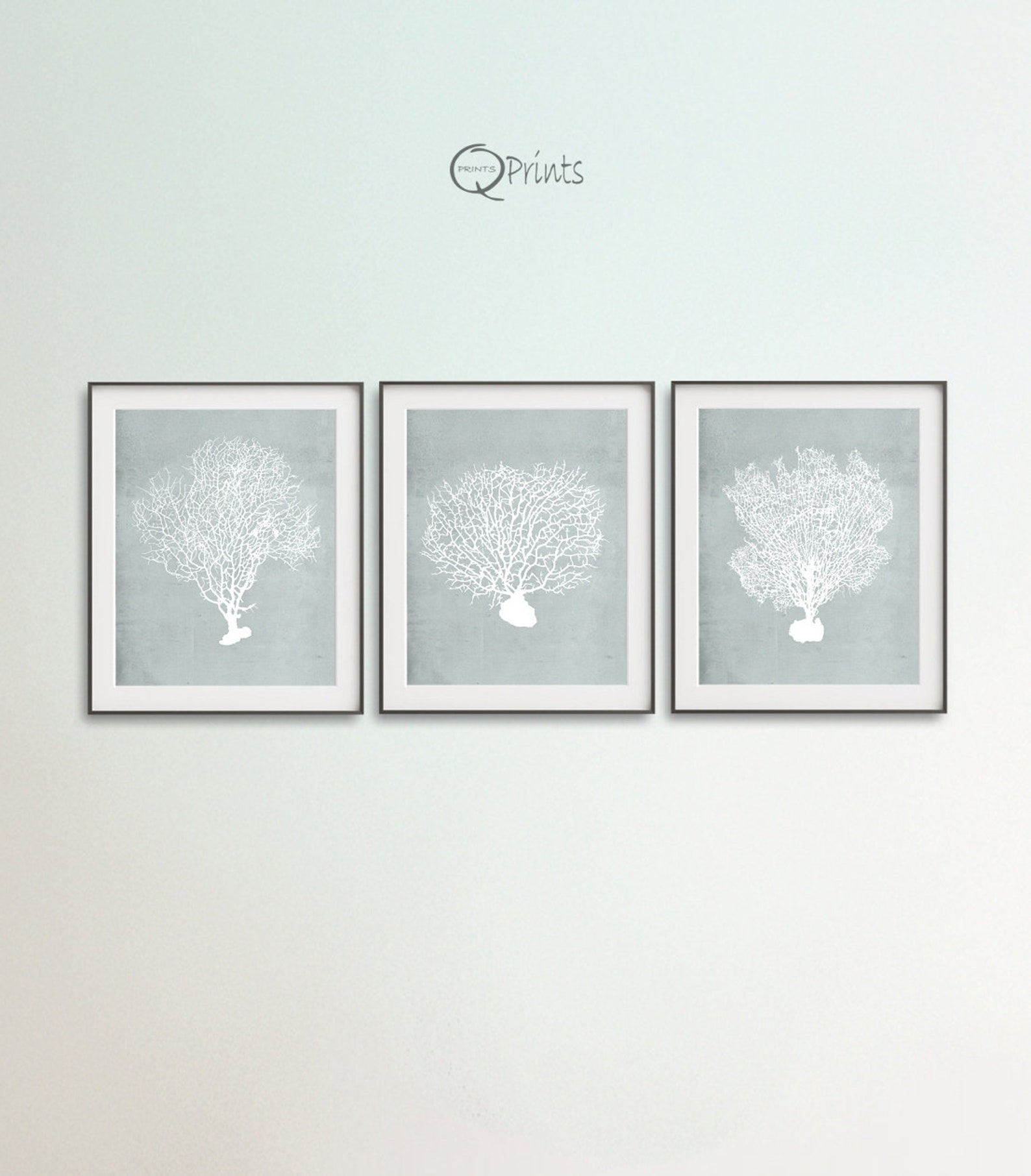 Set of 3 Prints, Nautical Triptych, Vintage Decor, Hamptons Style, Grey ...