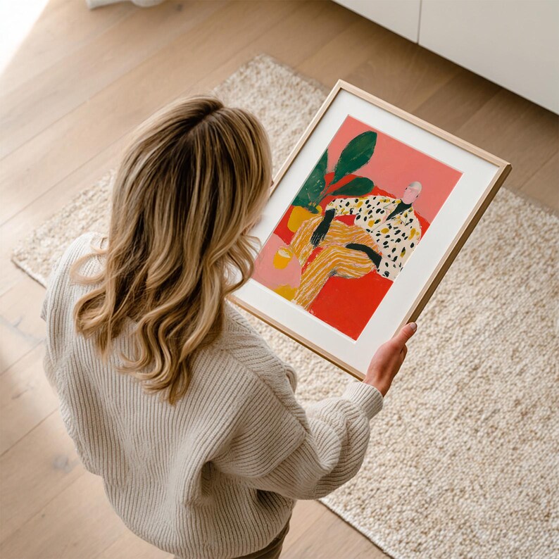 Abstract Fashion Woman Art Print, Modern Female Figure Illustration ...