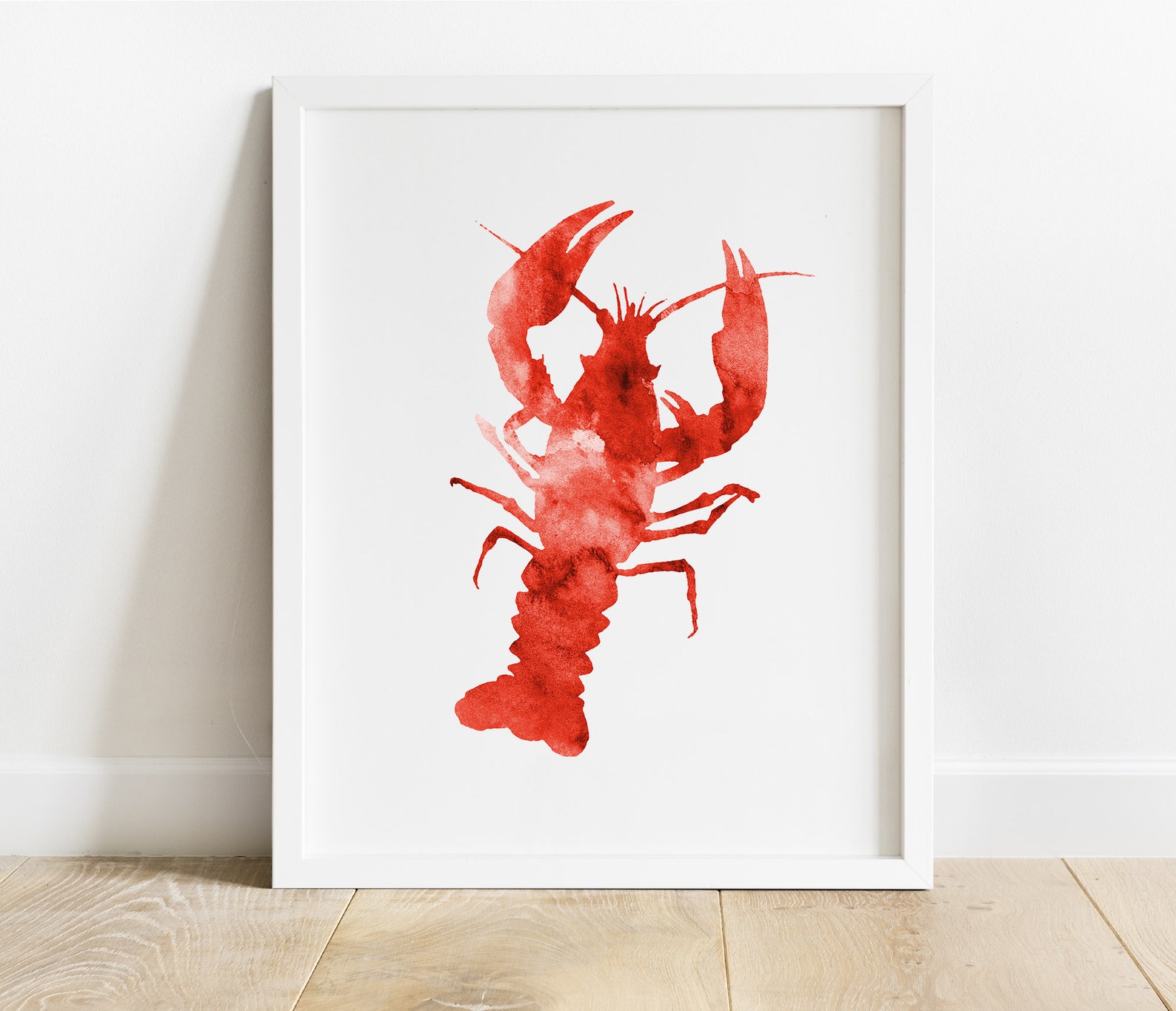 Lobster Art Print Red Crawfish Crayfish Printable DIY Wall | Etsy