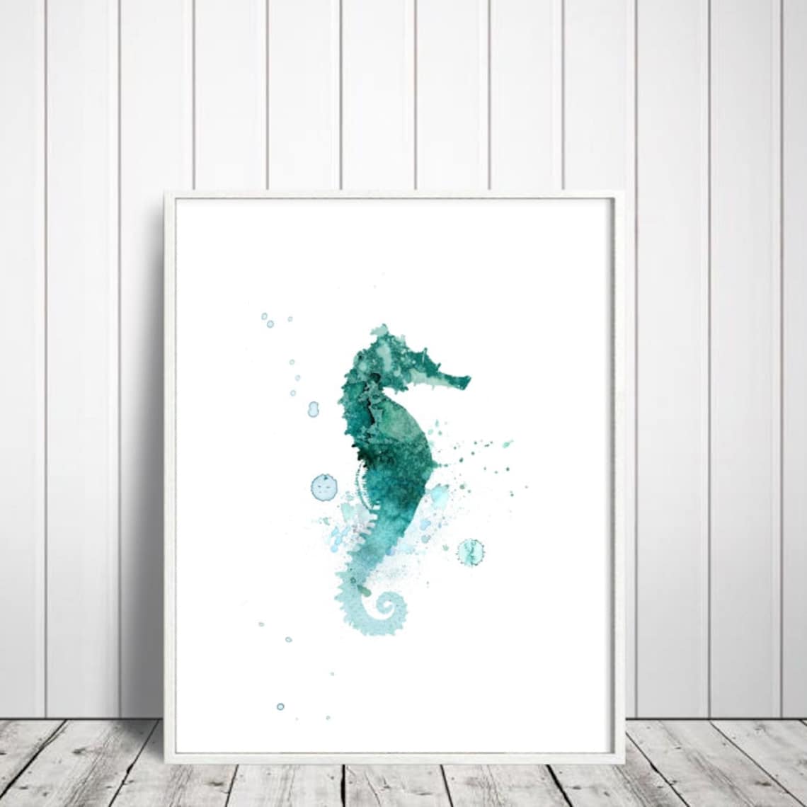 Seahorse Art Print, Printable Seahorse, Digital Seahorse, Nautical ...