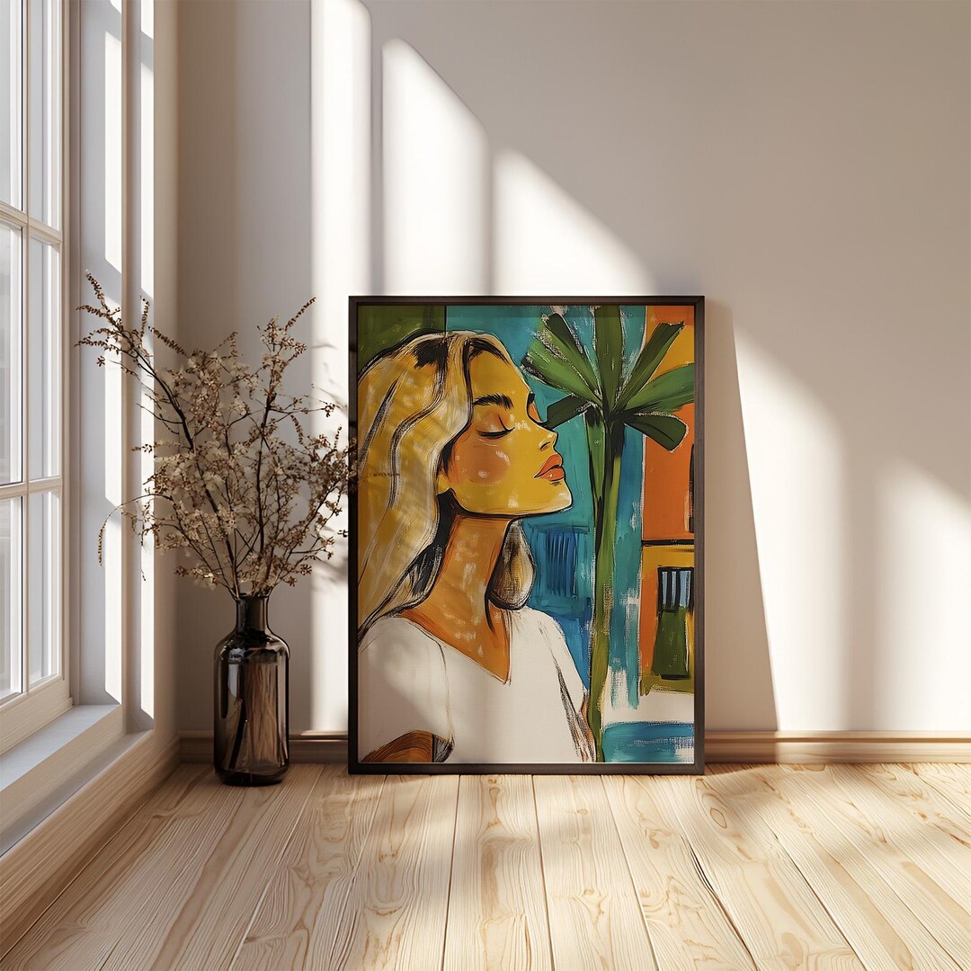 Modern Woman Wall Art | Tropical Girl Portrait Print | Summer Vibes ...