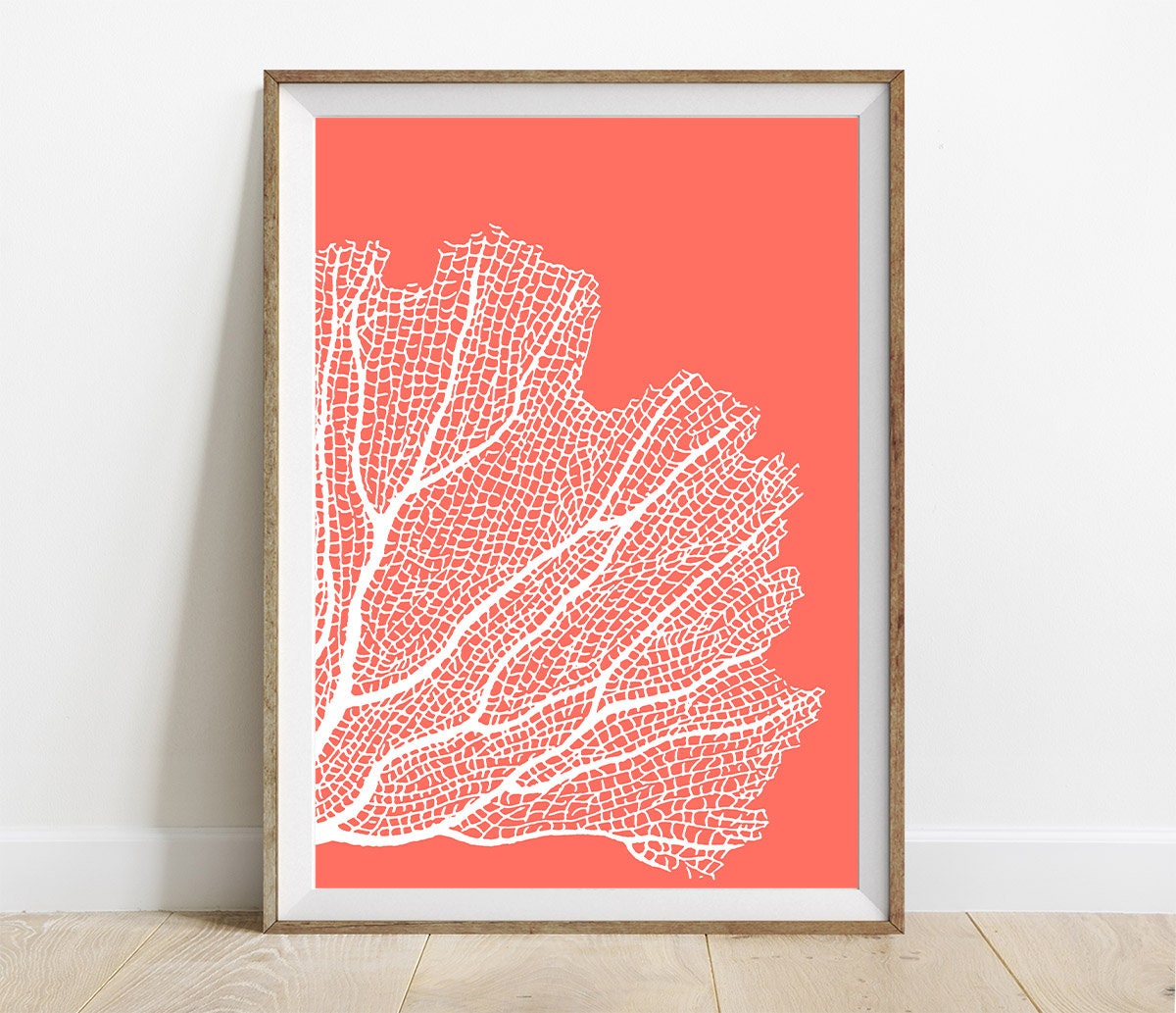 Coral Art Print Digital File Coral Color Background Wall - Etsy