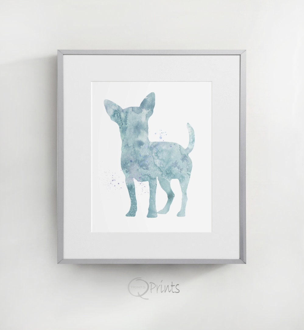 Chihuahua Print Chihuahua Printable Puppy Poster Light Blue - Etsy