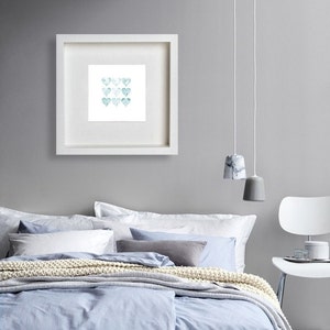 Blue Hearts Print, Digital Heart Art, Gift for Her, Gift for Him ...