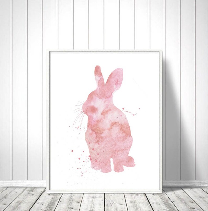 Bunny Print Art Digital Rabbit Print Bunny Easter Decor | Etsy