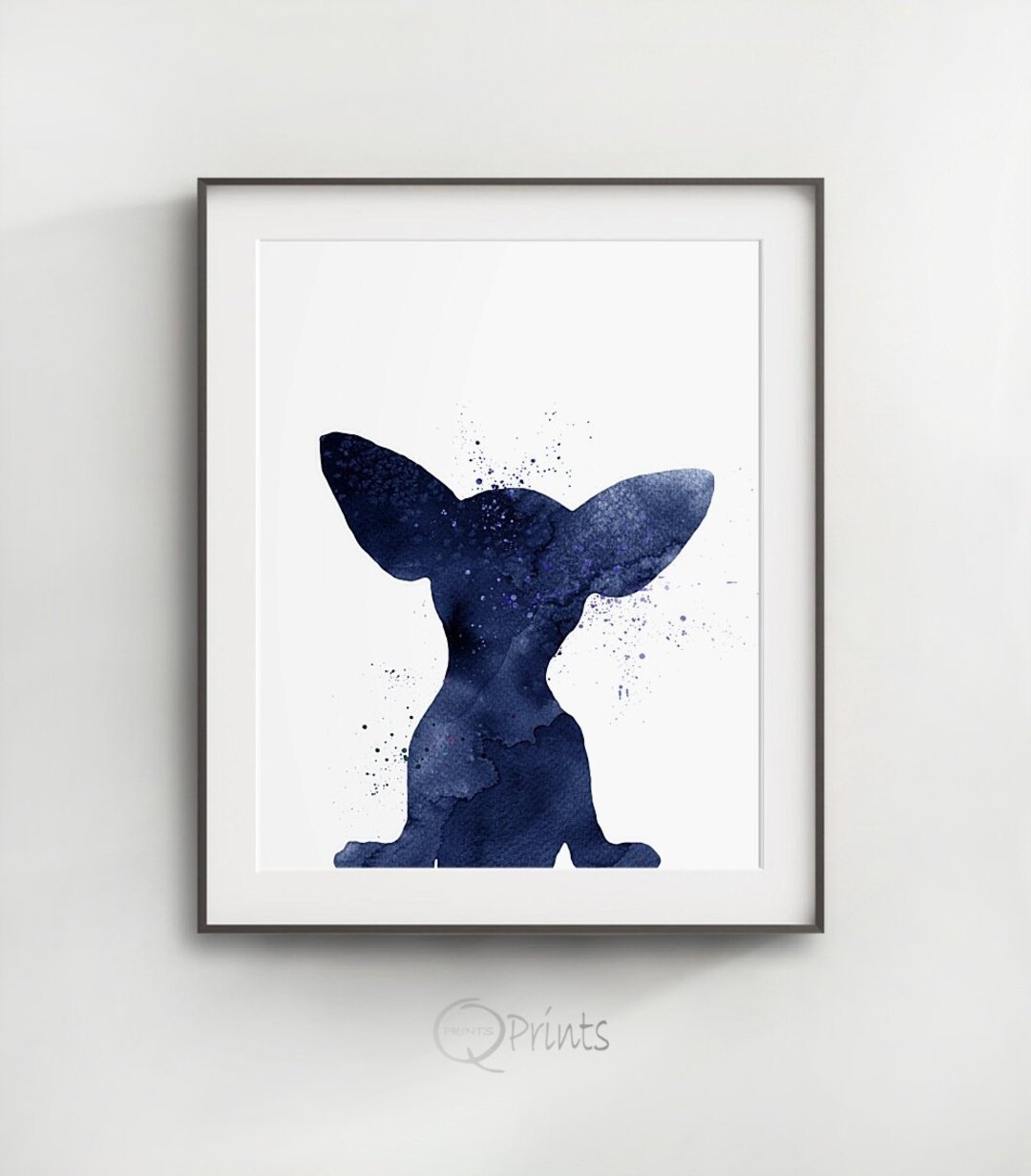 Chihuahua Print, Navy Blue , Chihuahua Poster, Dog Illustration, Large ...