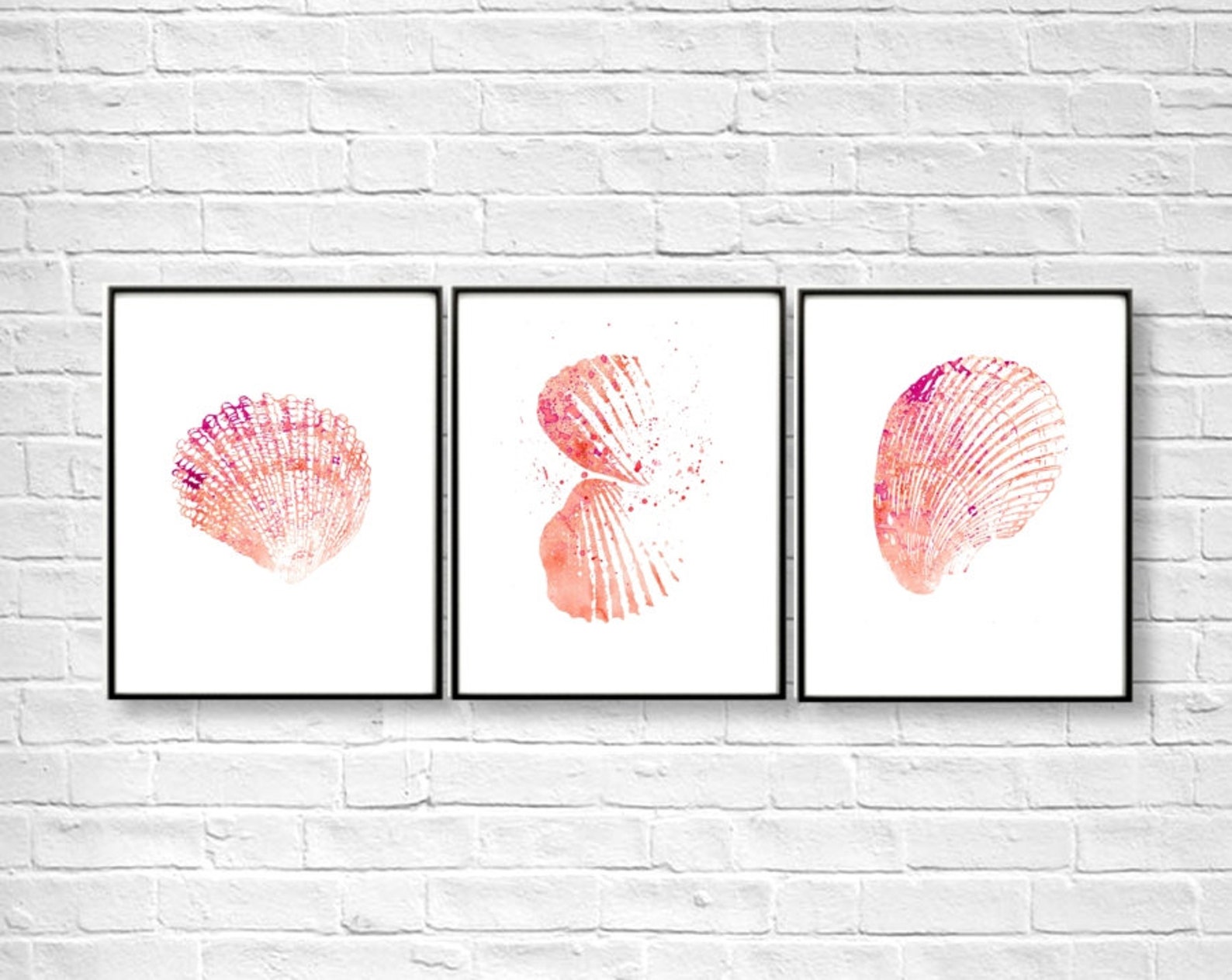 Set of 3 Shells Printable Shells Three Shells Ocean Decor | Etsy