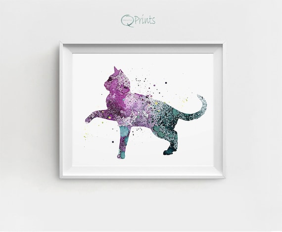 Cat Art Printable Digital Cat Print Home Decor Cat Cat | Etsy