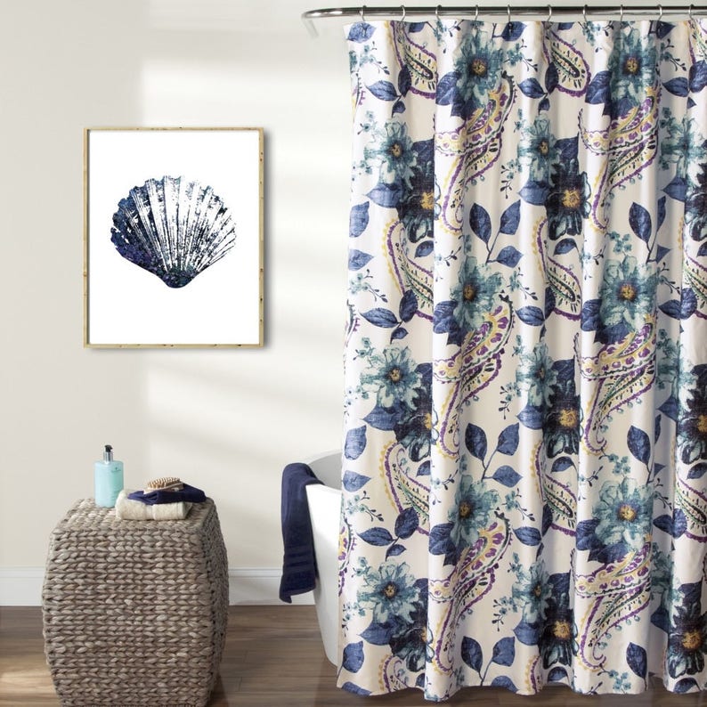 Shell Art Print Navy Blue Shell Shell Digital Art Digital - Etsy