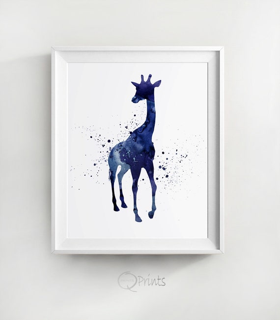 Dark Blue Giraffe Print