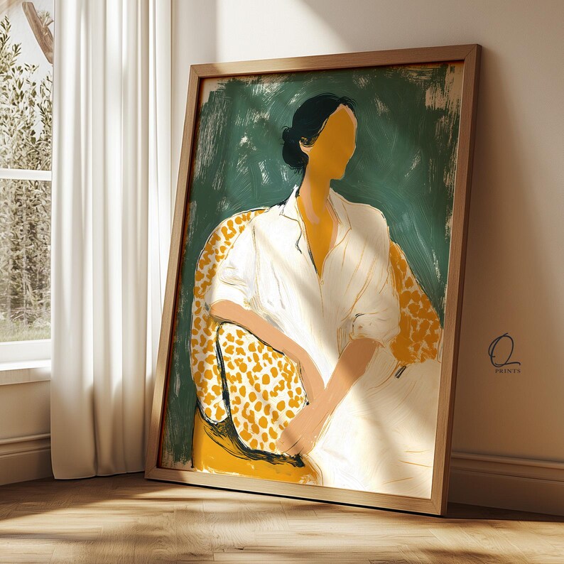 Abstract Woman Portrait Print, Faceless Female Wall Art, Modern Boho ...