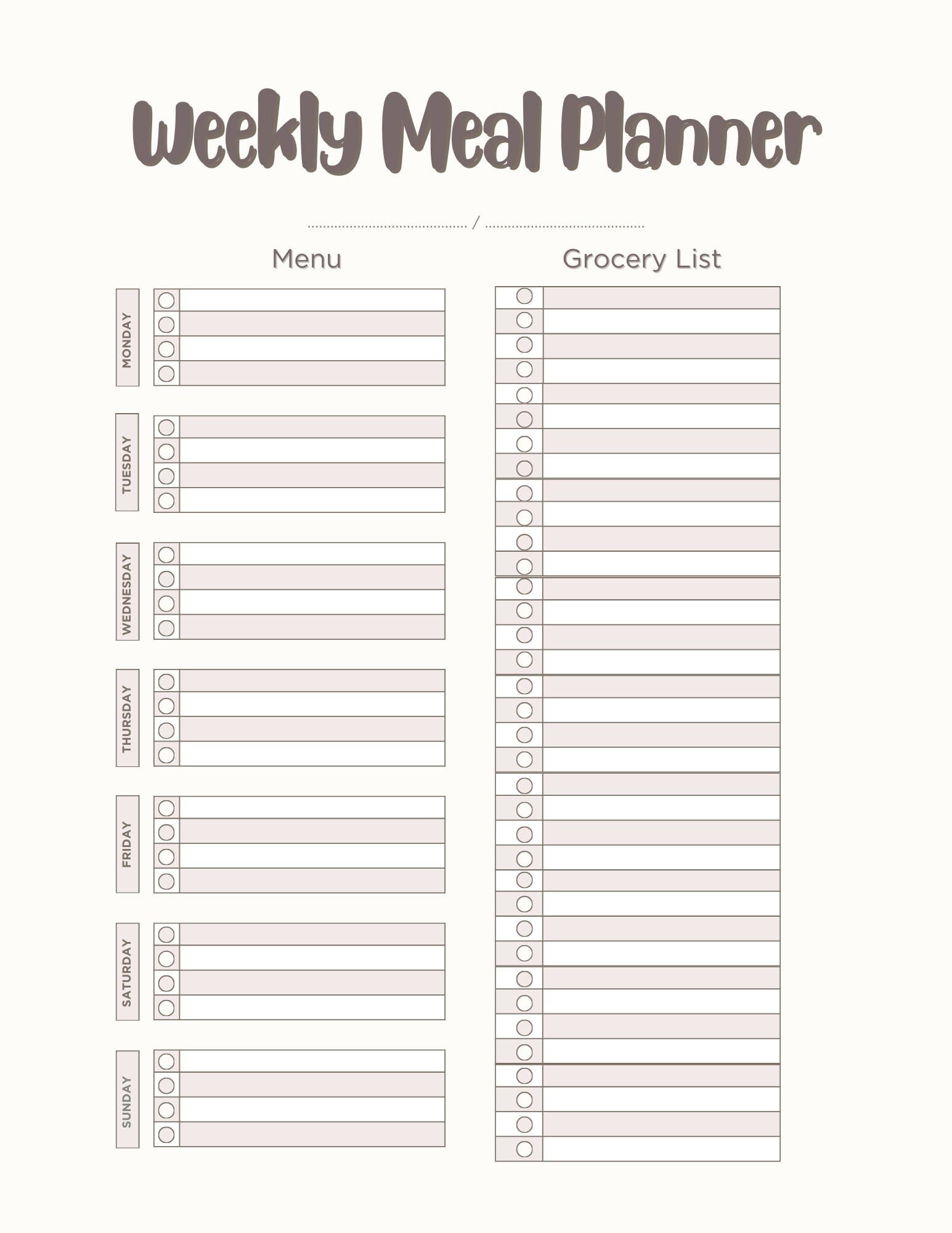 Editable Weekly Meal Planner Digital and Printable instant Download 2 ...