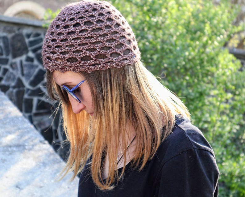 Gorro de calavera de ganchillo marrón - Etsy España