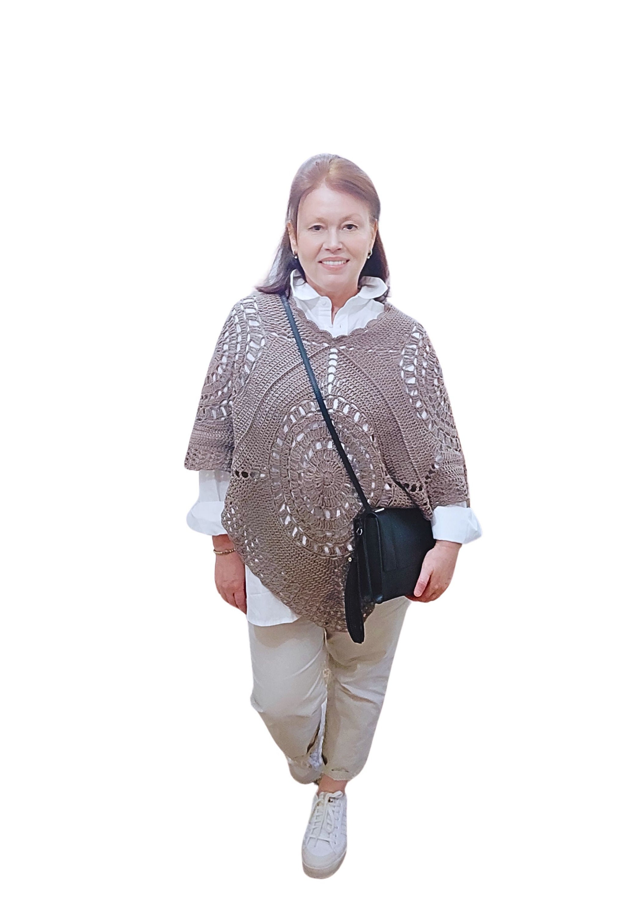 Poncho Women Crochet, Summer Style Cover up With Cotton Yarn, Open Work ...
