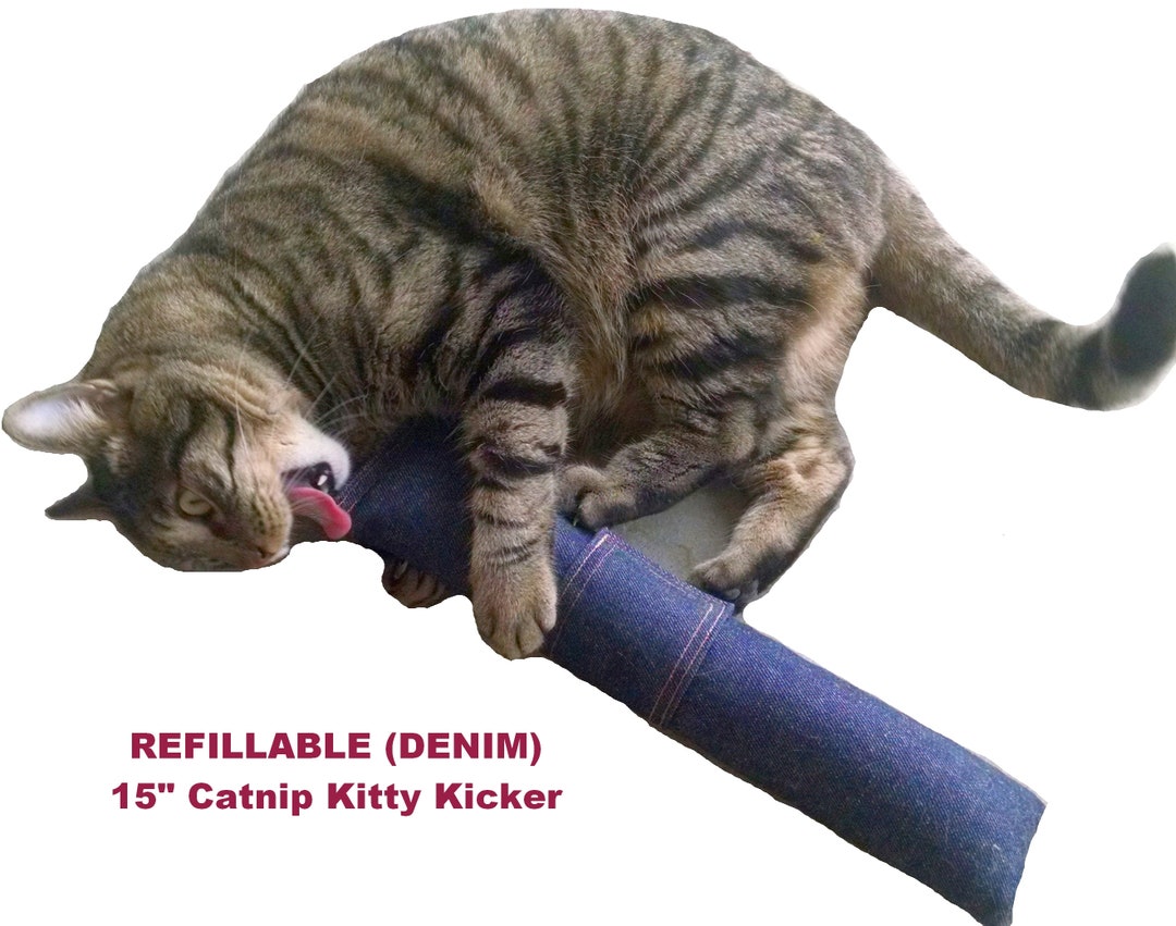 Refillable 15" (denim) Catnip Kicker Toy With Refillable Pocket - Bunny ...