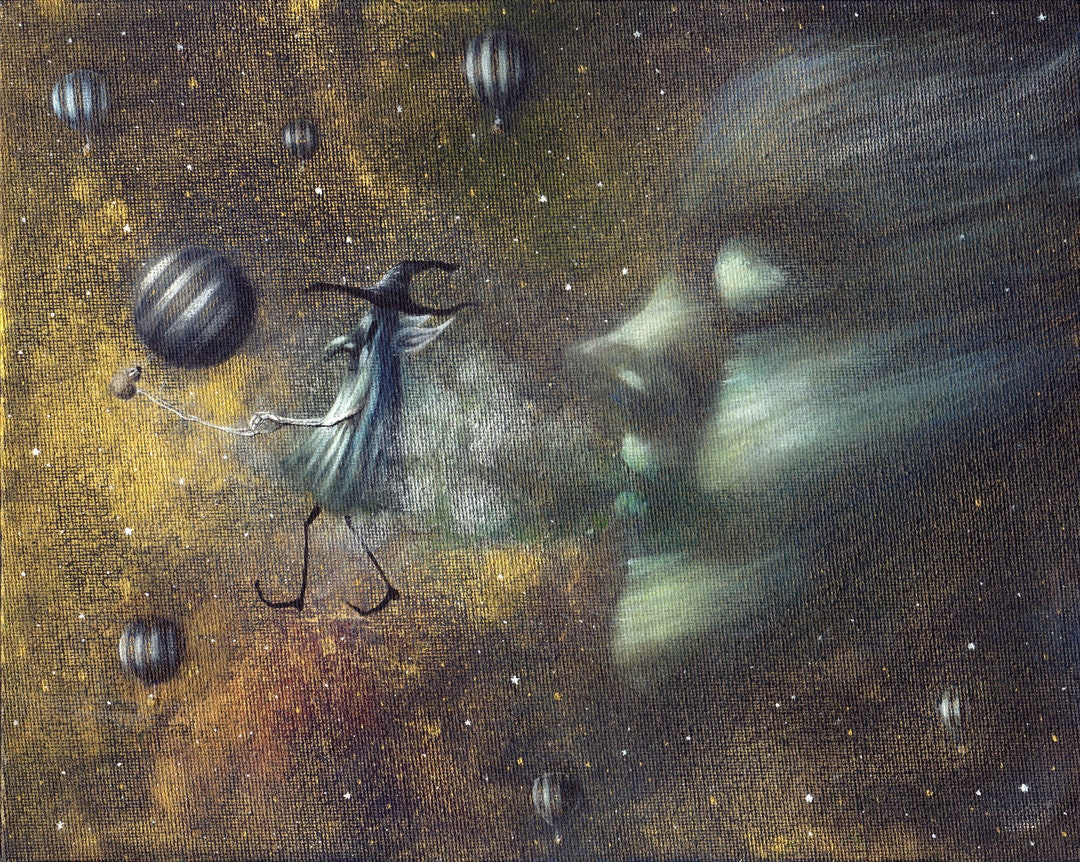 Surreal Painting - Cute Ghost Art - Whimisgoth Art - Dark Academia Art ...