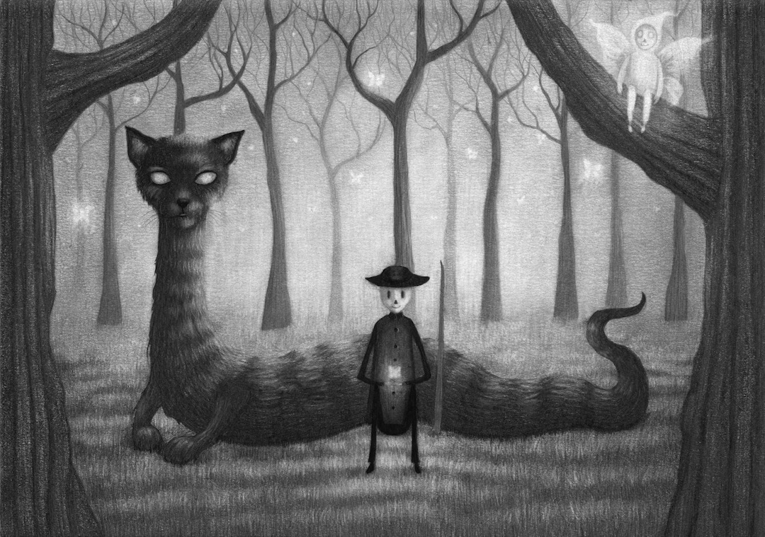 Original Gothic Drawing Dark Academia Art Creepy Cute Art Whimsigoth ...