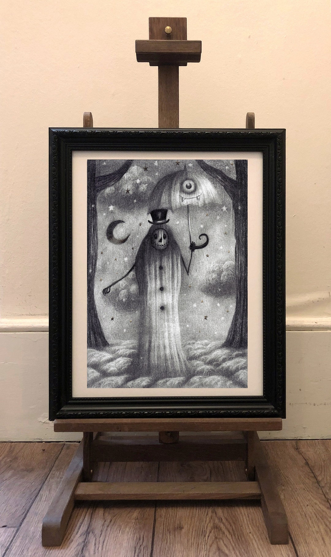 Ghost Drawing Snowman Art Spooky Christmas Art Gothic - Etsy