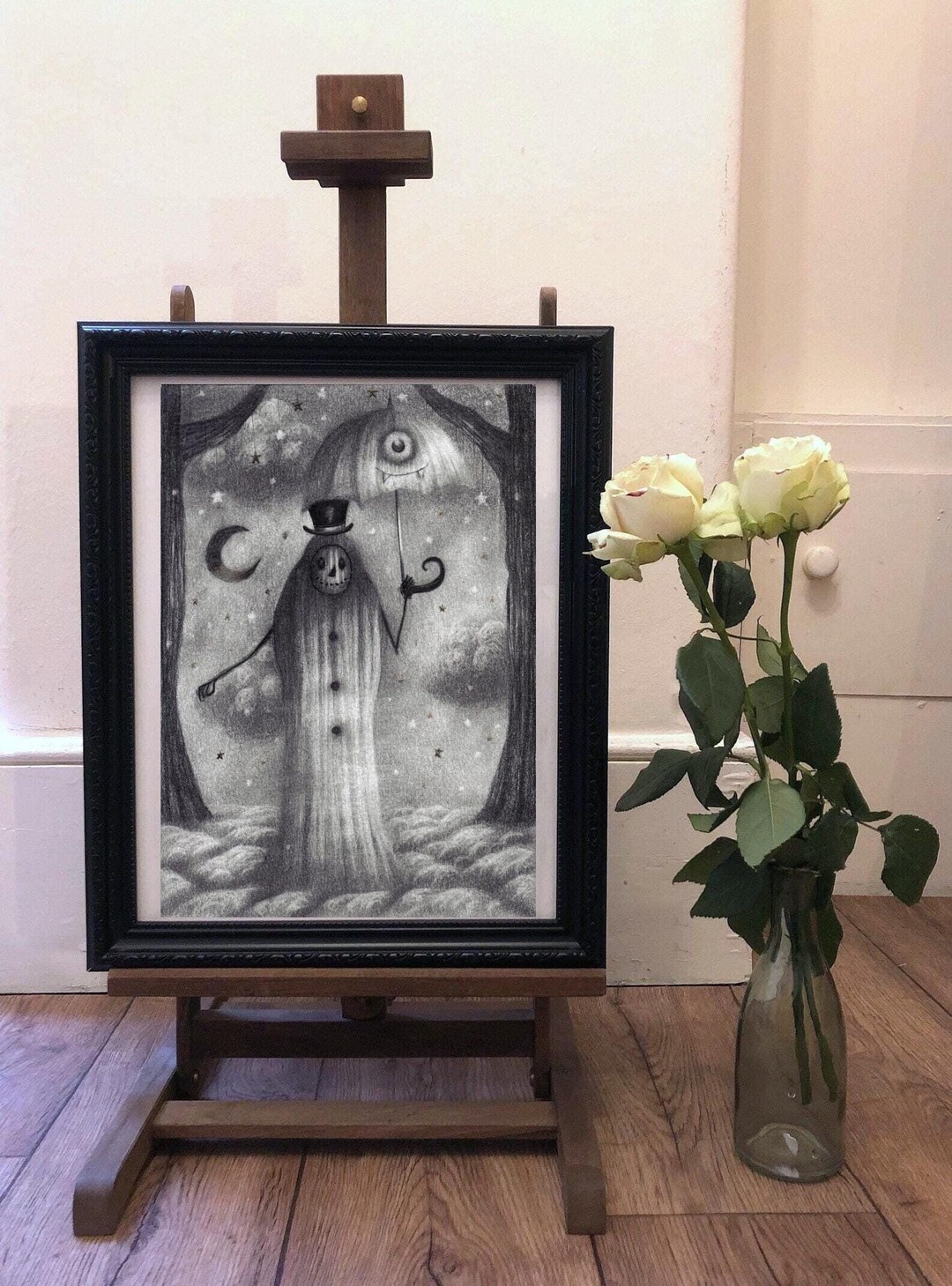 Original Creepmas Ghost Drawing Spooky Snowman Art Spooky Christmas Art ...