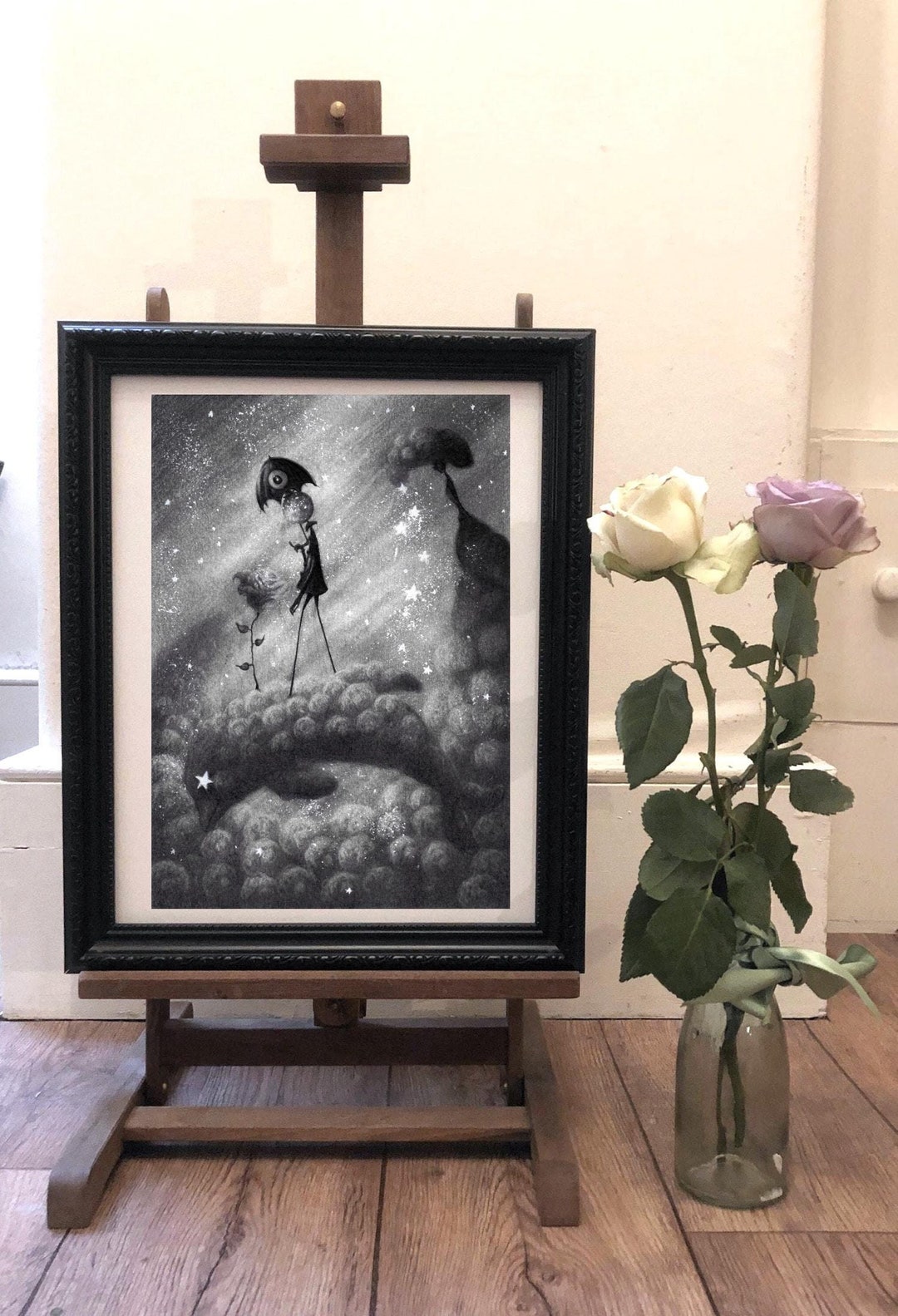 Small Original Whimsical Drawing - Surreal Wall Art - Original Fantasy ...