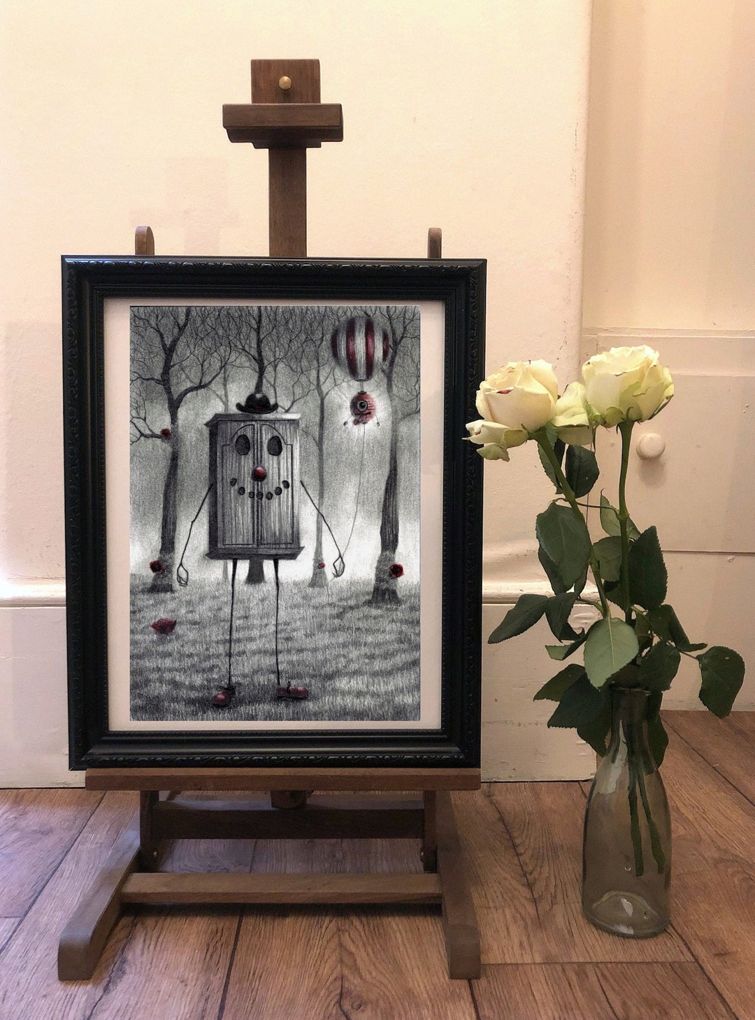 Original Pop Surrealism Art - Fantasy Drawing - Dark Academia Art ...