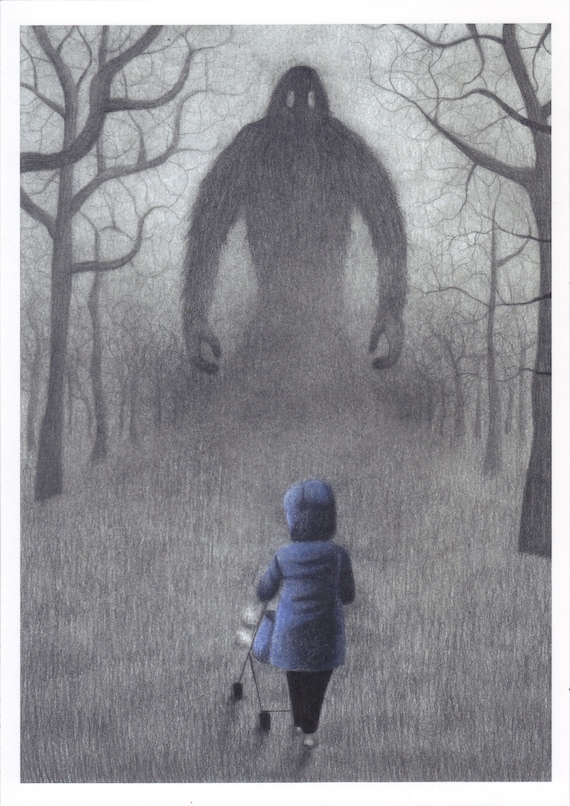 Drawing & Illustration Pencil Creepy Cute Art Original Drawing Spooky ...