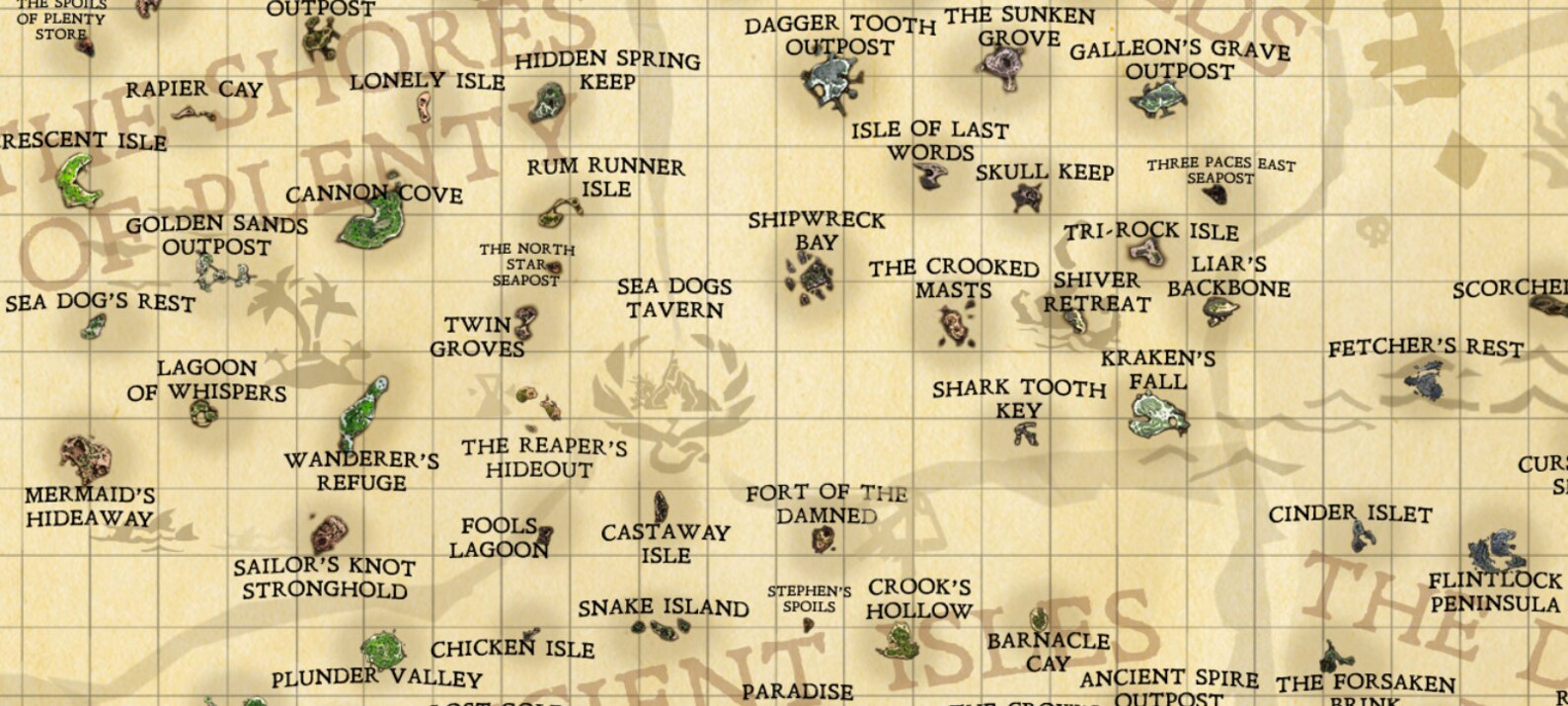 Sea of Thieves Inspired World Map Poster | Etsy