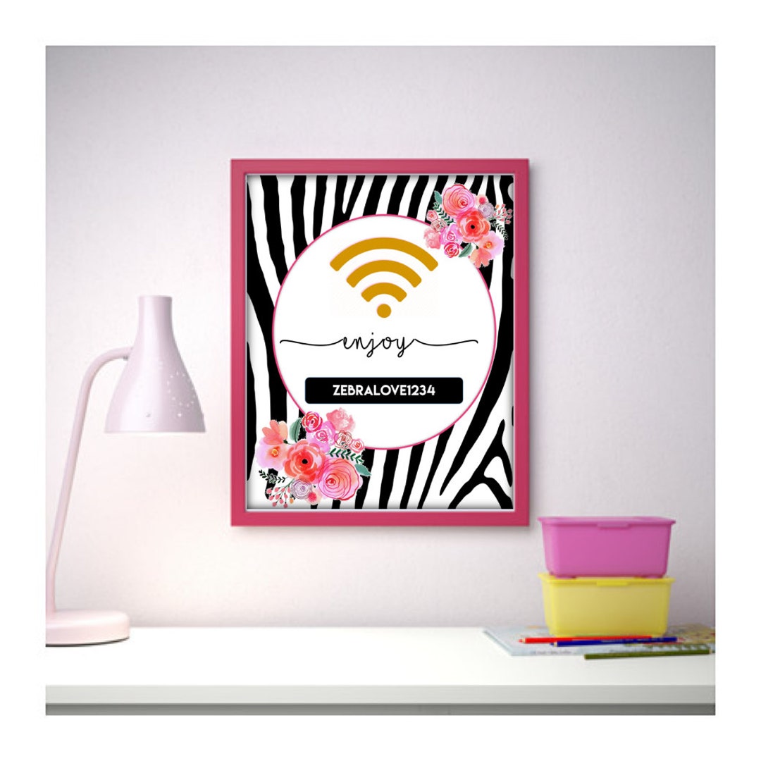 Black and White Animal Print Wi-fi Password Sign - Etsy