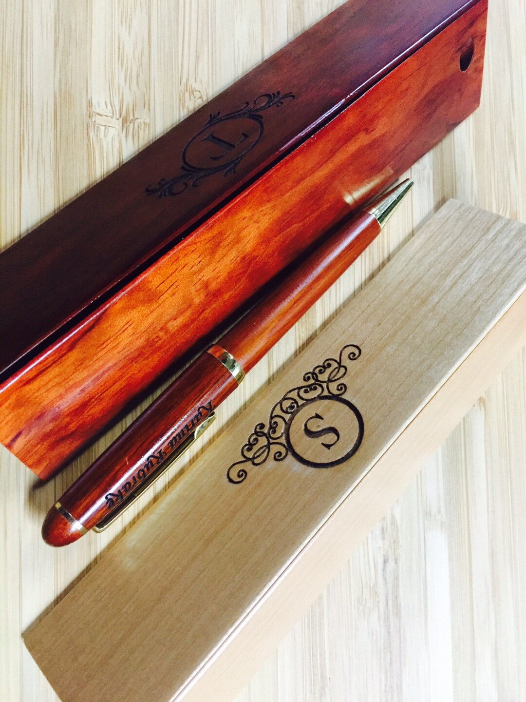 Personalized Triangle Pen Cases With Pen Wedding, Groom, Employee ...