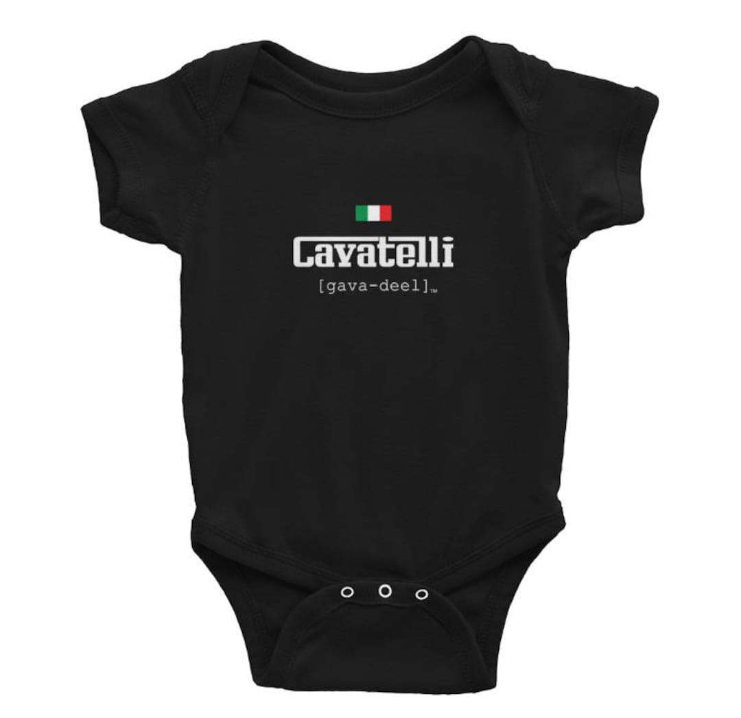 Baby Italian Cavatelli Pronunciation Tee Italy Food Pride Onesie Outfit ...