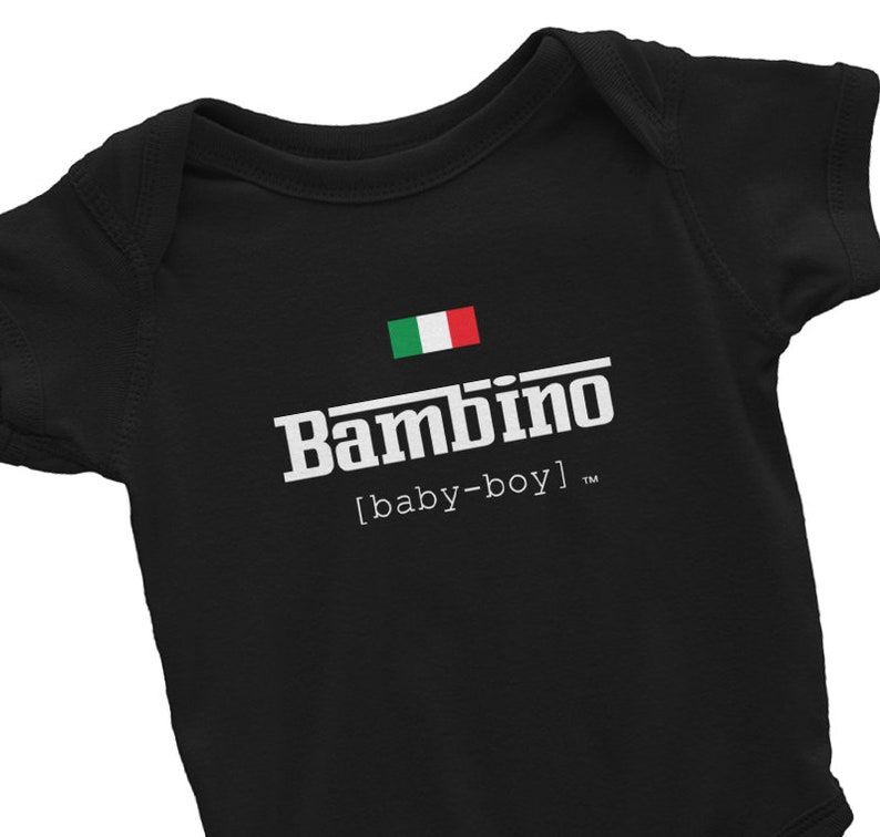 Baby Italian Bambino Pronunciation Tee Italy Food Pride Onesie Outfit ...