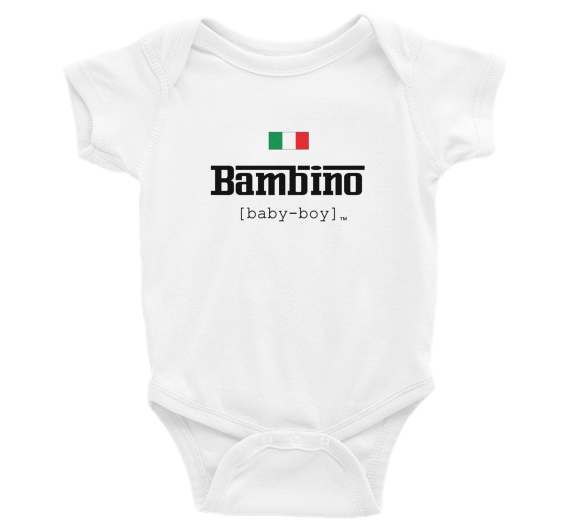 Baby Italian Bambino Pronunciation Tee Italy Food Pride Onesie Outfit ...