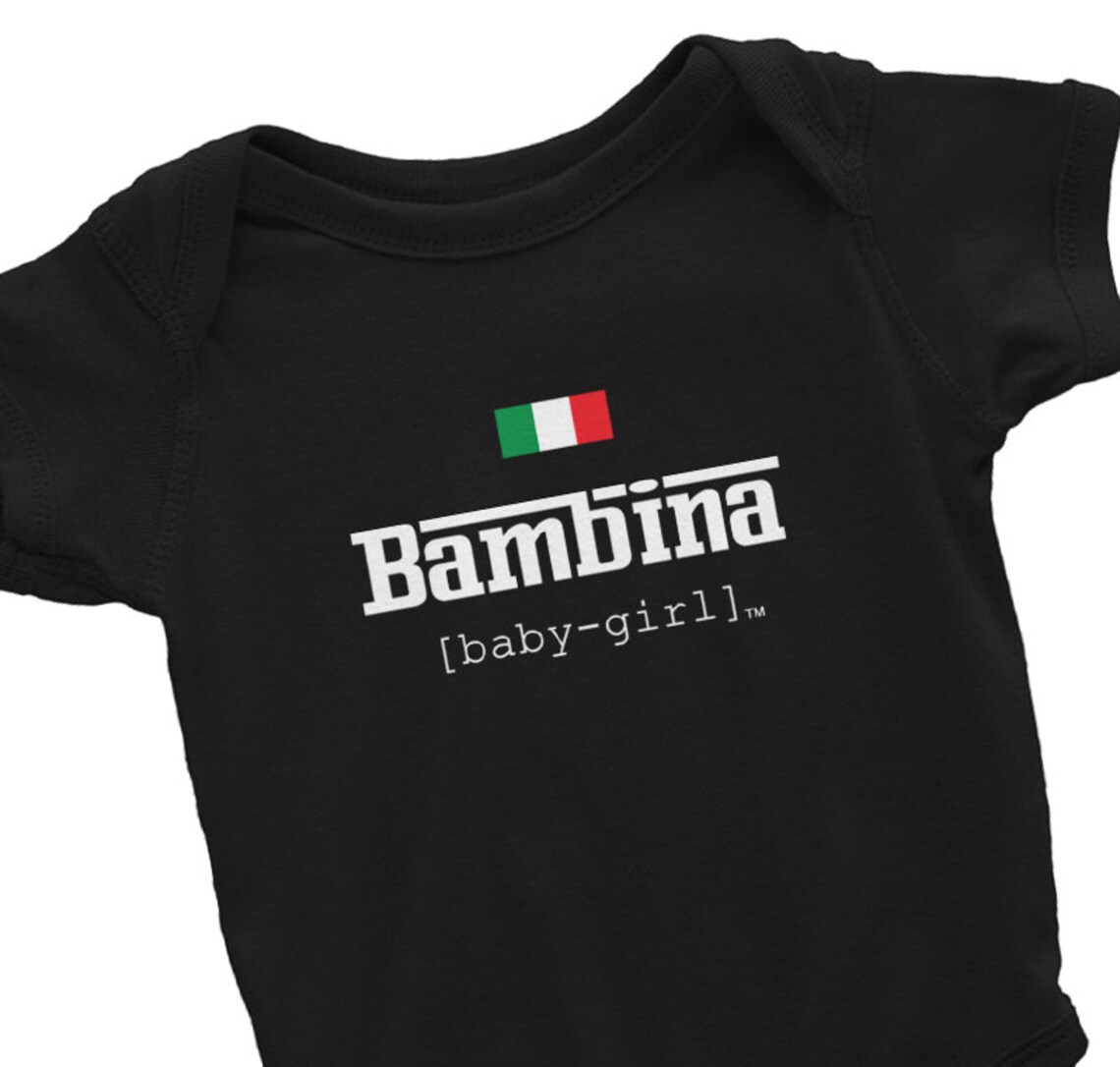 Baby Italian Bambina Pronunciation Tee Italy Food Pride Onesie - Etsy ...