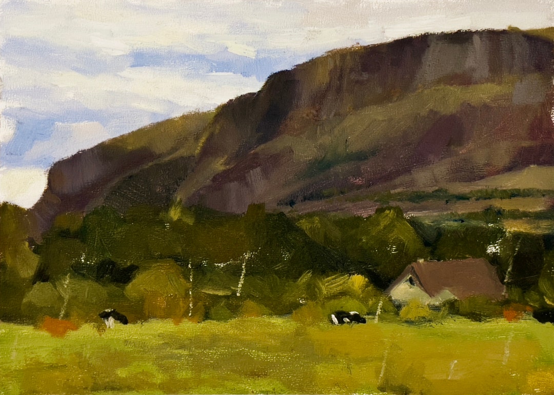 Northern Ireland Oil Painting Giclee Print,binevanagh Mountain,pastoral ...