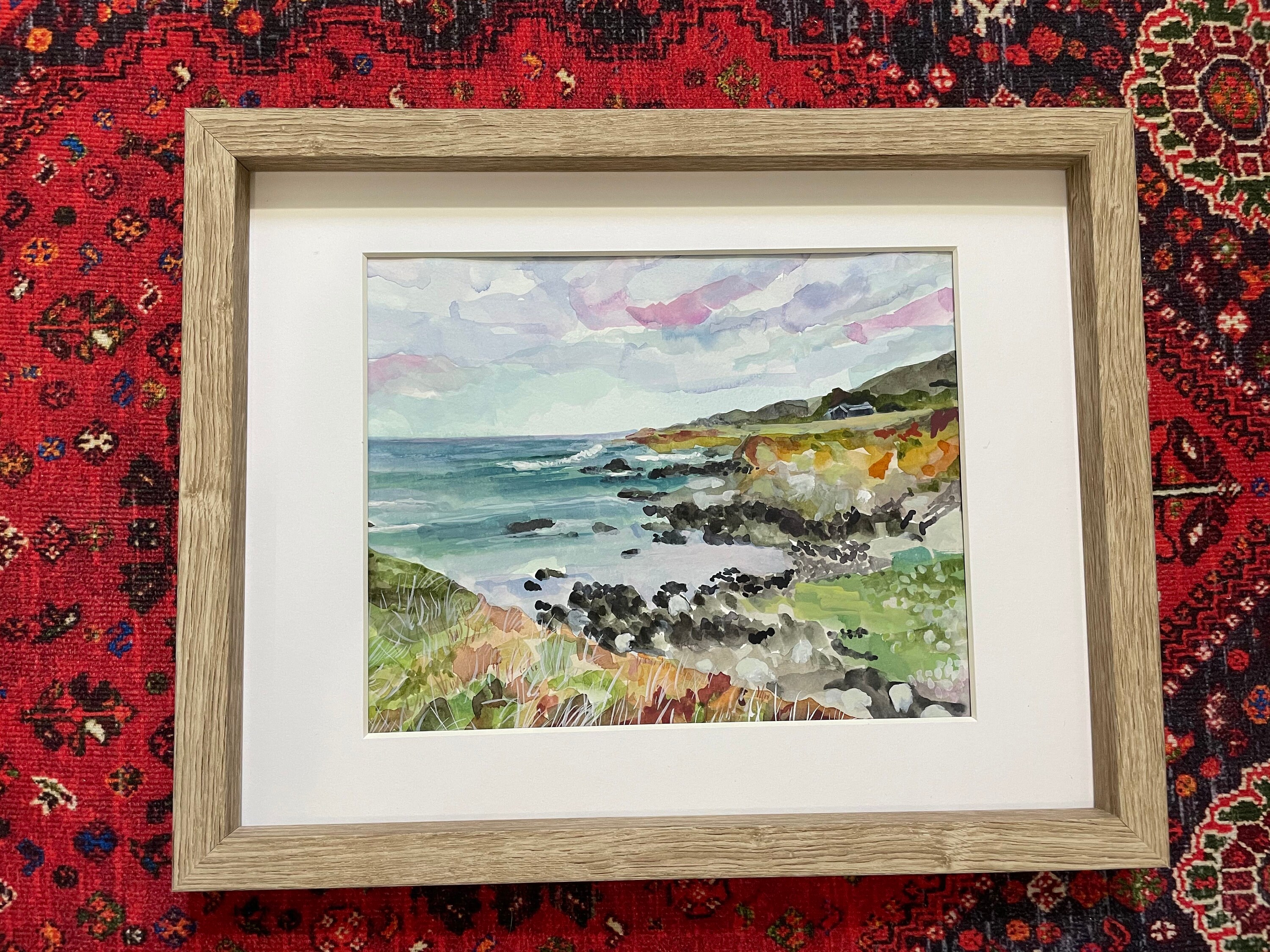 Mendocino Coast Watercolor Painting,california Coast,framed Art on ...