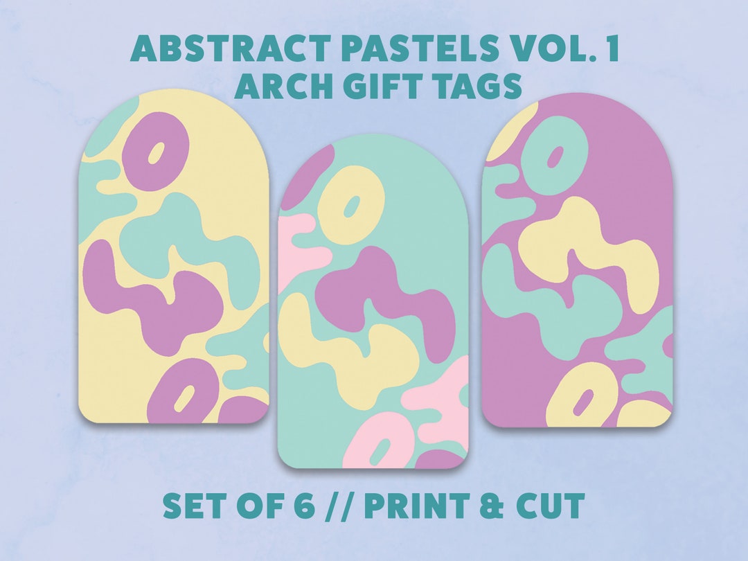 Printable Arch Gift Tags // Abstract Pastels Vol. 1 // for Party Decor ...