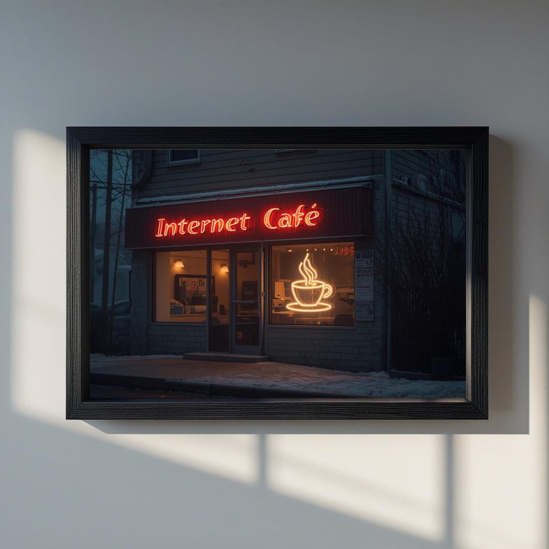 1990s Nighttime Internet Café Poster Print – Liminal Tech Nostalgia ...