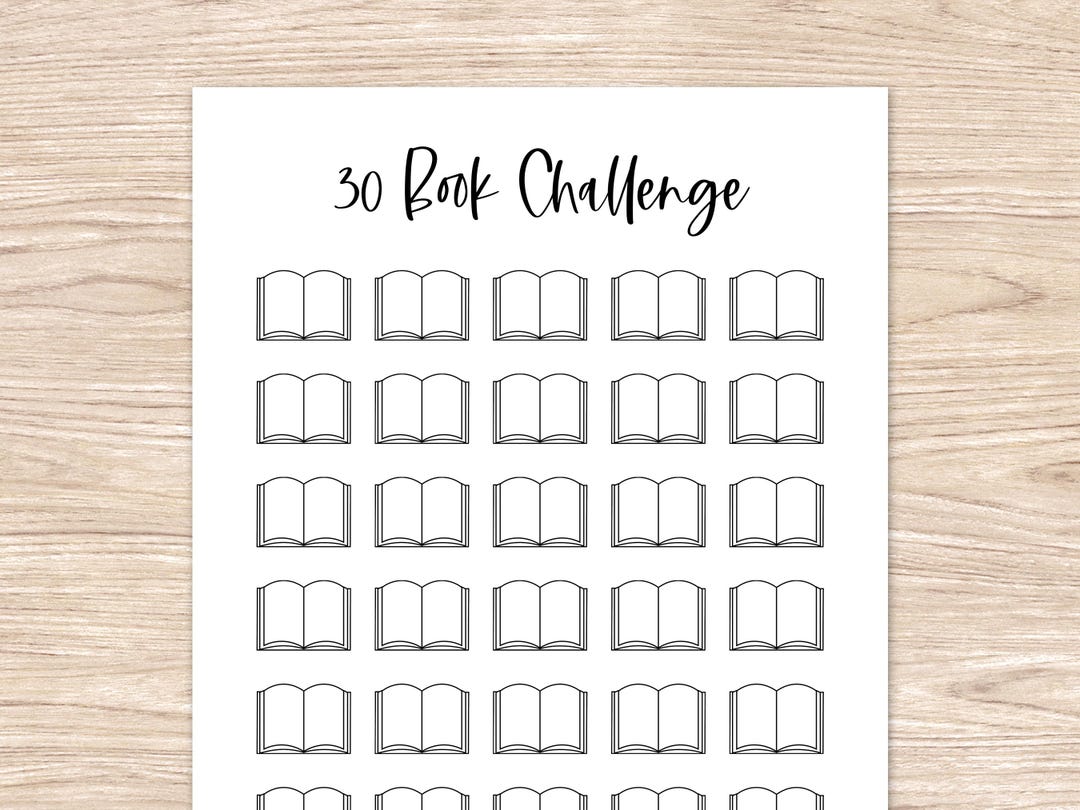 30 Book Challenge, Reading Tracker, Log, PDF, Instant Download - Etsy